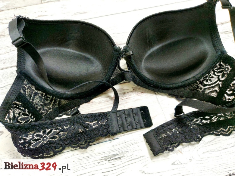 Stanik Push Up czarny koronkowy | Rozmiar 75c, 80c, 85c, 90c, 95c